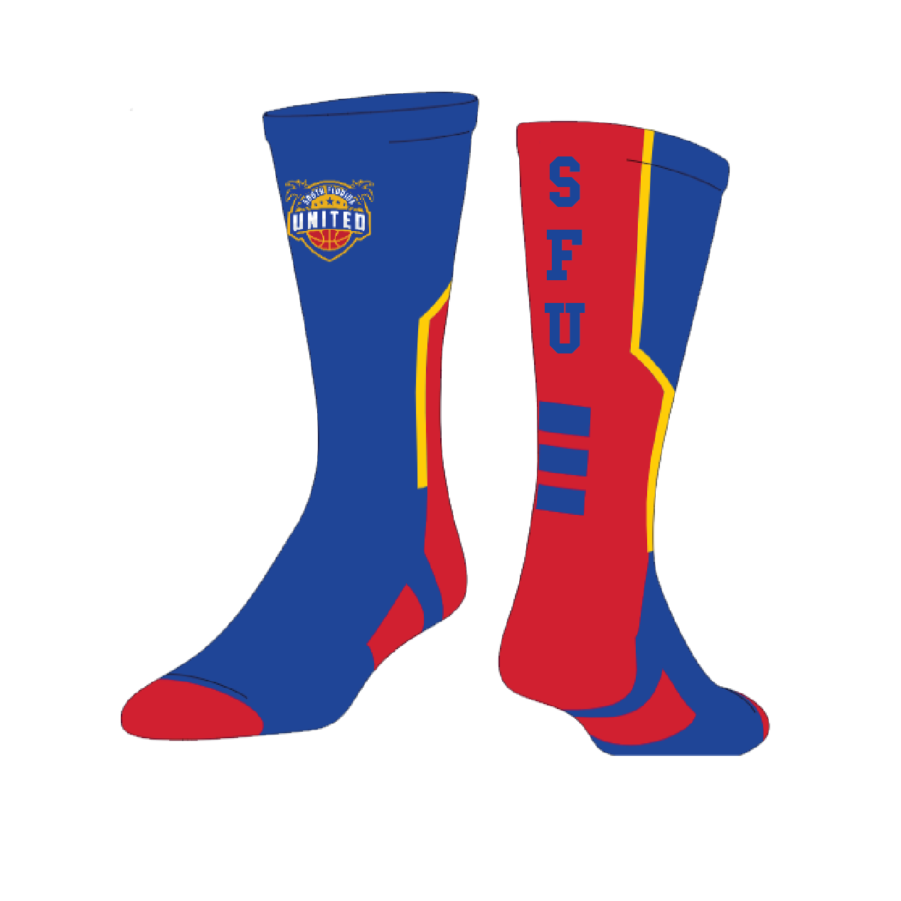 SFU Custom Royal/Red TCK Perimeter Calf Socks – Independent Apparel